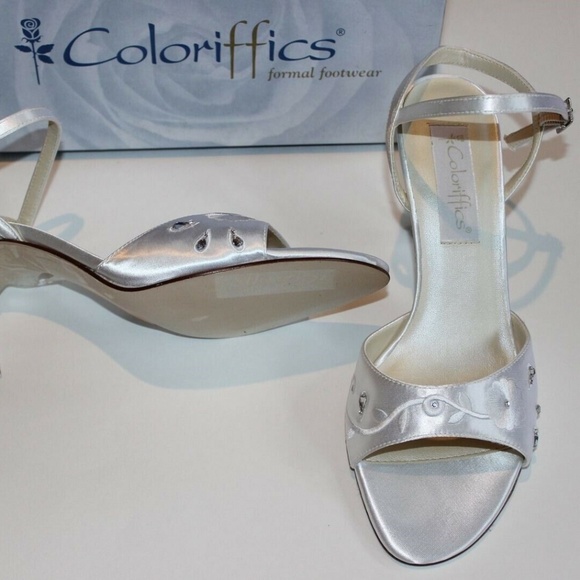 Coloriffics | Shoes | New Coloriffics Dyeable White Satin Heels Shoes ...